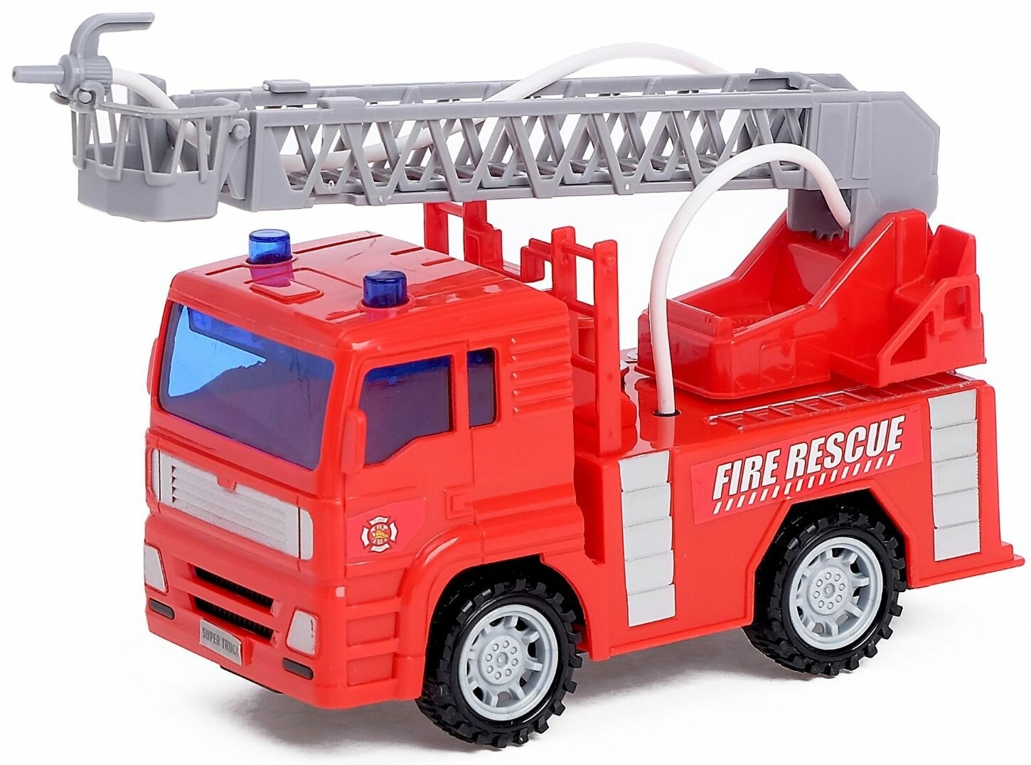 Машина "Пожарная", детская игрушка для сюжетно-ролевых игр дома и в песочнице, игрушечный автомобиль с инерционным механизмом, стреляет водой, 1:20