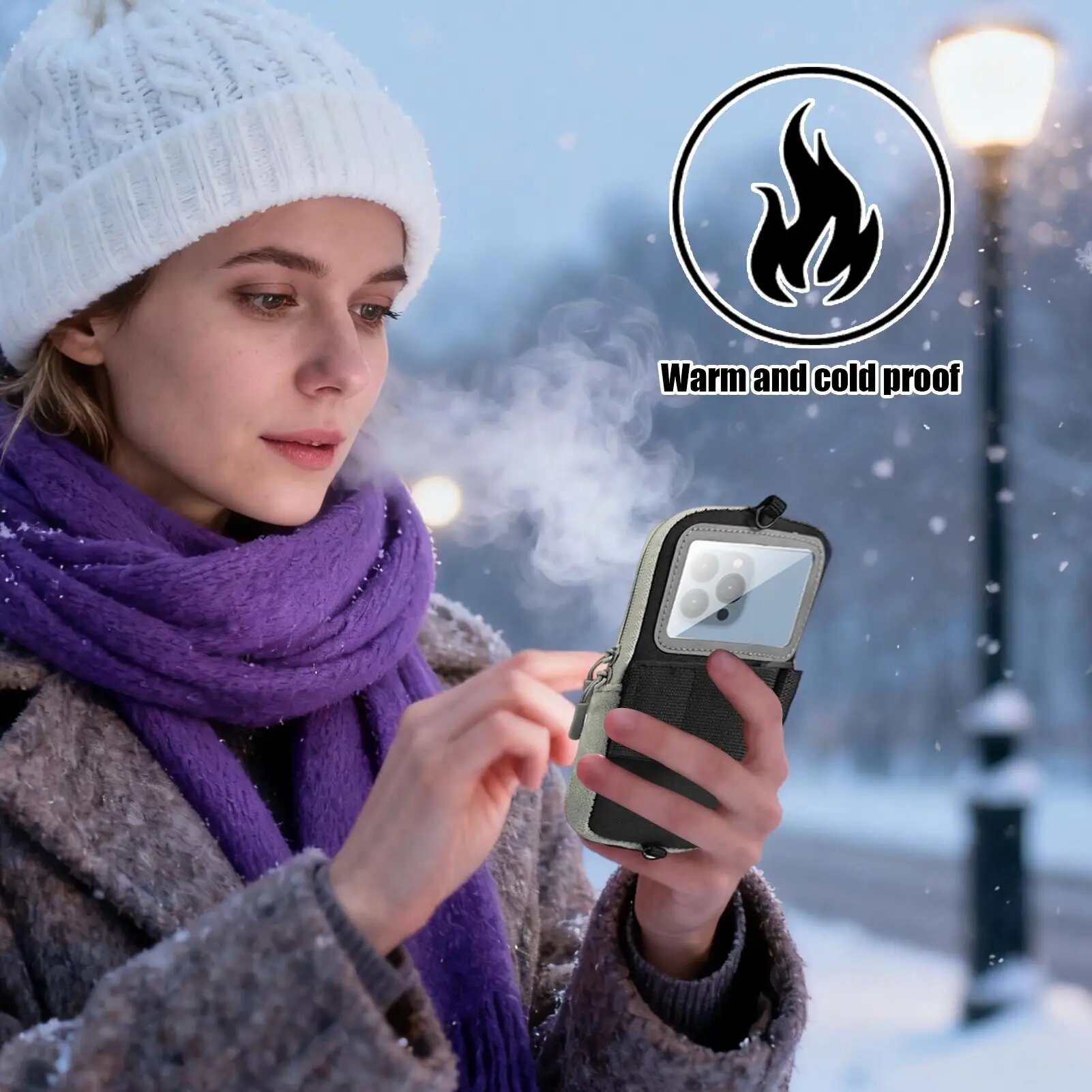 Зимний уличный чехол с подогревом для телефона, термочехол для телефона, водонепроницаемый чехол с быстрым нагревом, USB-чехол с подогревом, защита от батареи