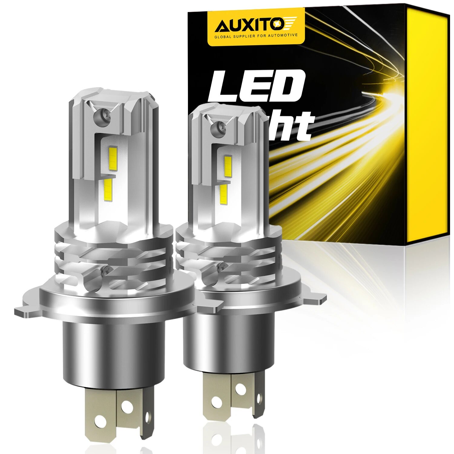 AUXITO 2 шт. H4 светодиодные лампы для мотоциклетных автомобильных фар 9003 HB2 CSP светодиодные лампы дальнего и ближнего св.