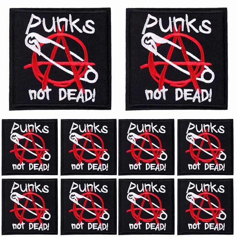 10 нашивок "Punks Not Dead", черный, PE7728CT