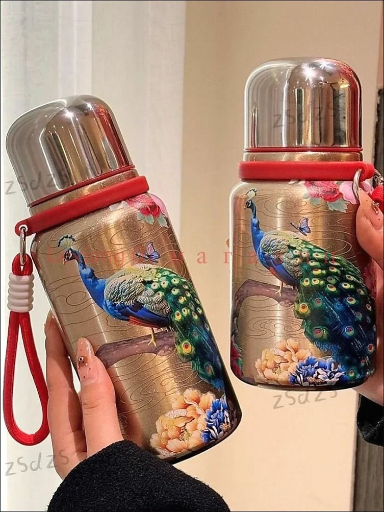 Термос "Маленькая толстушка", ударопрочный корпус, серый металлик, 0,61л