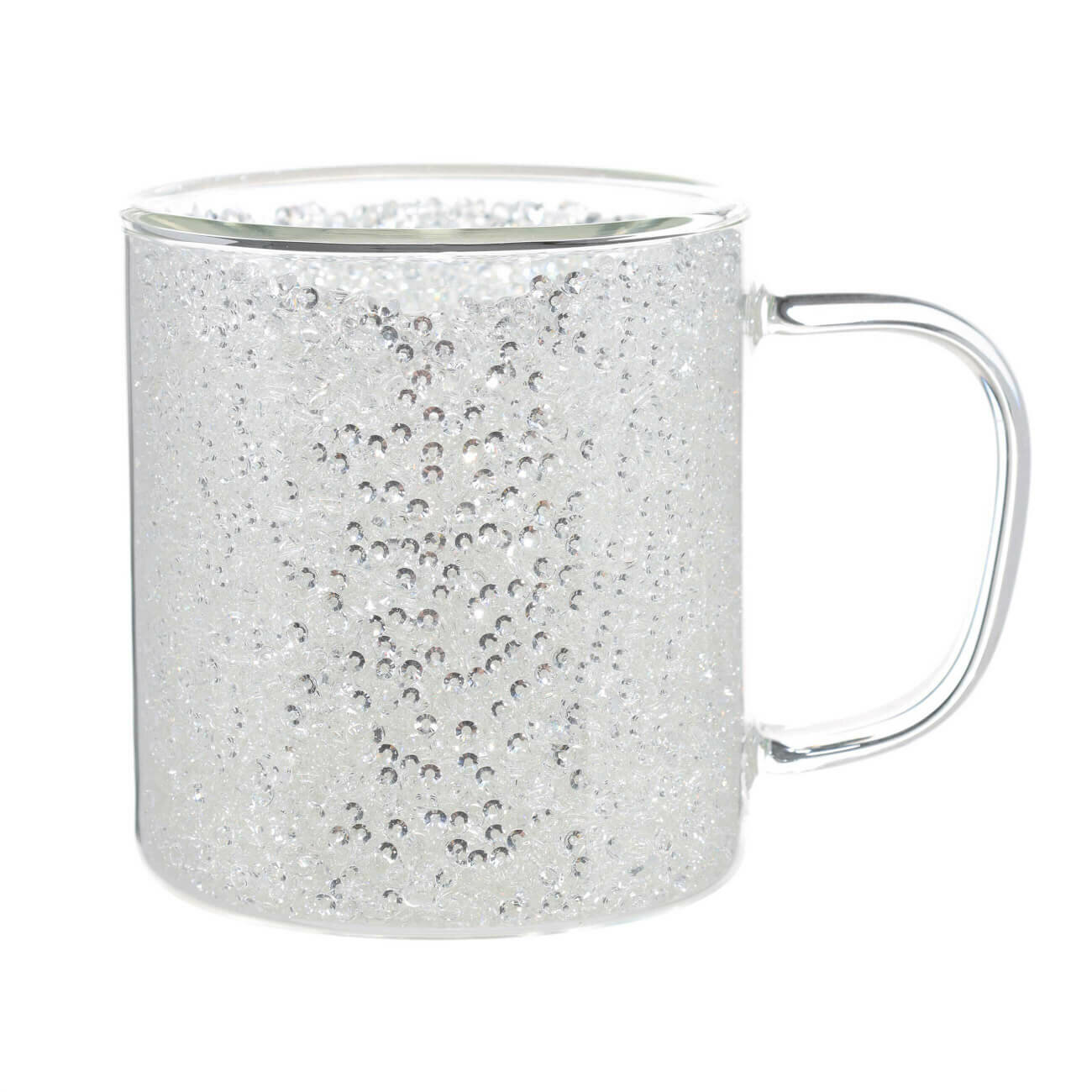 Кружка, 300 мл, стекло Б, с серебристыми кристаллами внутри