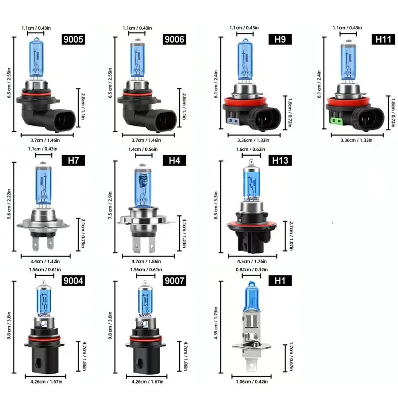 2 шт. Супер яркий автомобильный фонарь H1 H3 H4 H7 H8 H9 H11 H15 9005 HB3 Авто галогенная лампа Противотуманные фары 55 Вт 12 В 6000 К Белые фары