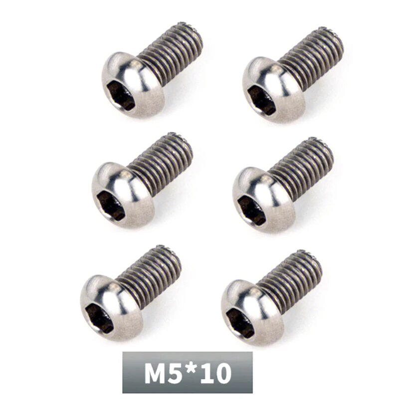 6 шт. дорожные велосипедные болты из титанового сплава MTB для выноса, клетки для бутылок, дисковые тормоза M5 * 10 * 12 * 14 * 18 мм, сверхлегкие высокопрочные велосипедные болты