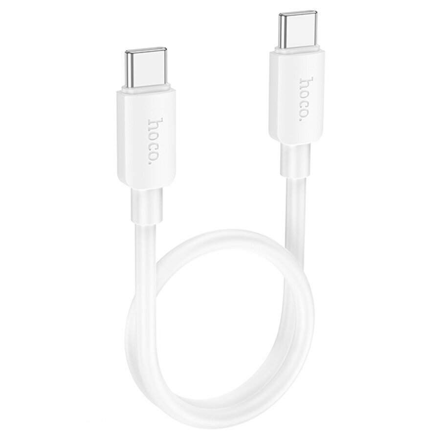 Кабель HOCO X96 Hyper PD60W USB Type-C на USB Type-C, ток до 3А, белый (25 см)