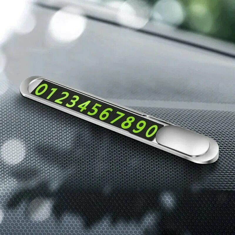 Визитная карточка автомобиля, номер телефона автомобиля, парковочный талон, металлическая оболочка, которая может скрыть последние цифры номера