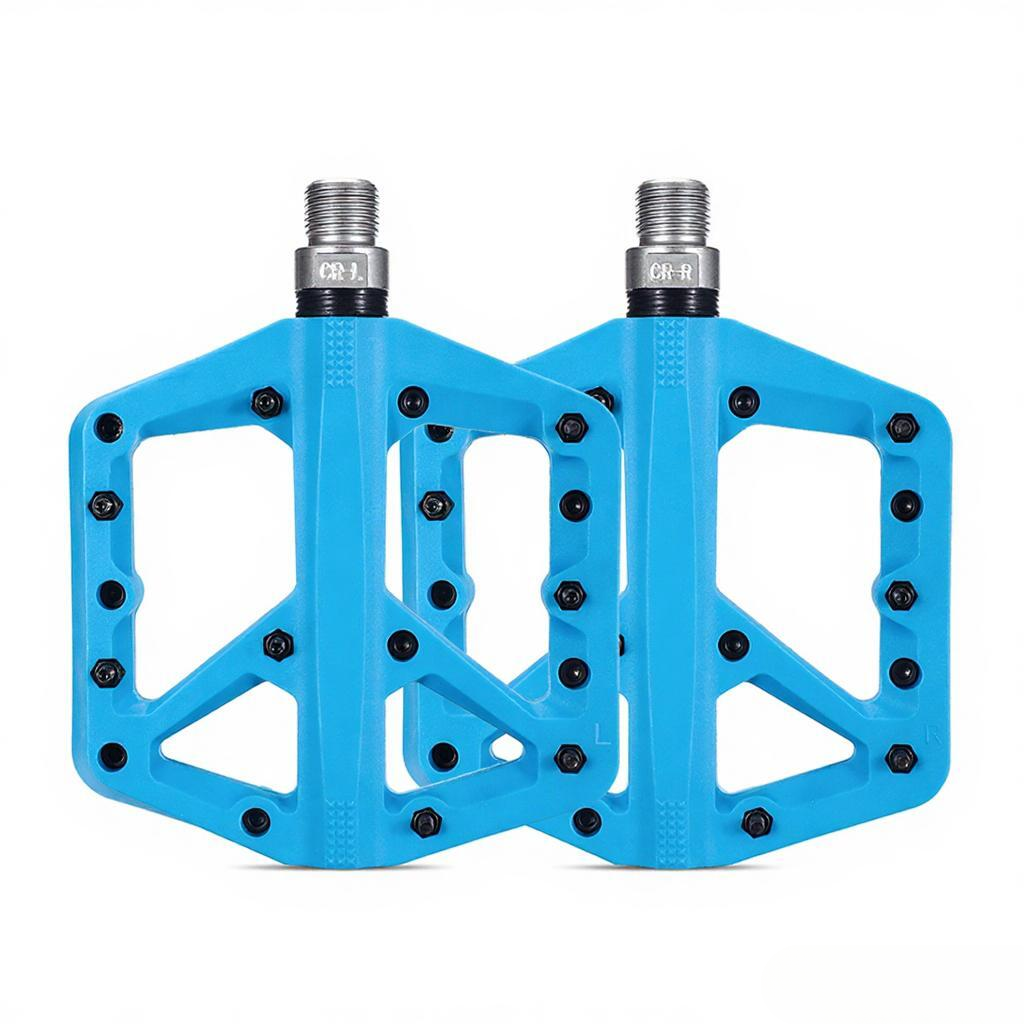 Педали для велосипеда из ультralегкого нейлона с 2 запечатанными подшипниками, антискользящими, водонепроницаемыми, широкими, цвет: черный, синий, красный, желтый, зеленый, оранжевый (по выбору), материал: нейлон+металл, размер: 130*105*19мм, упаковка: