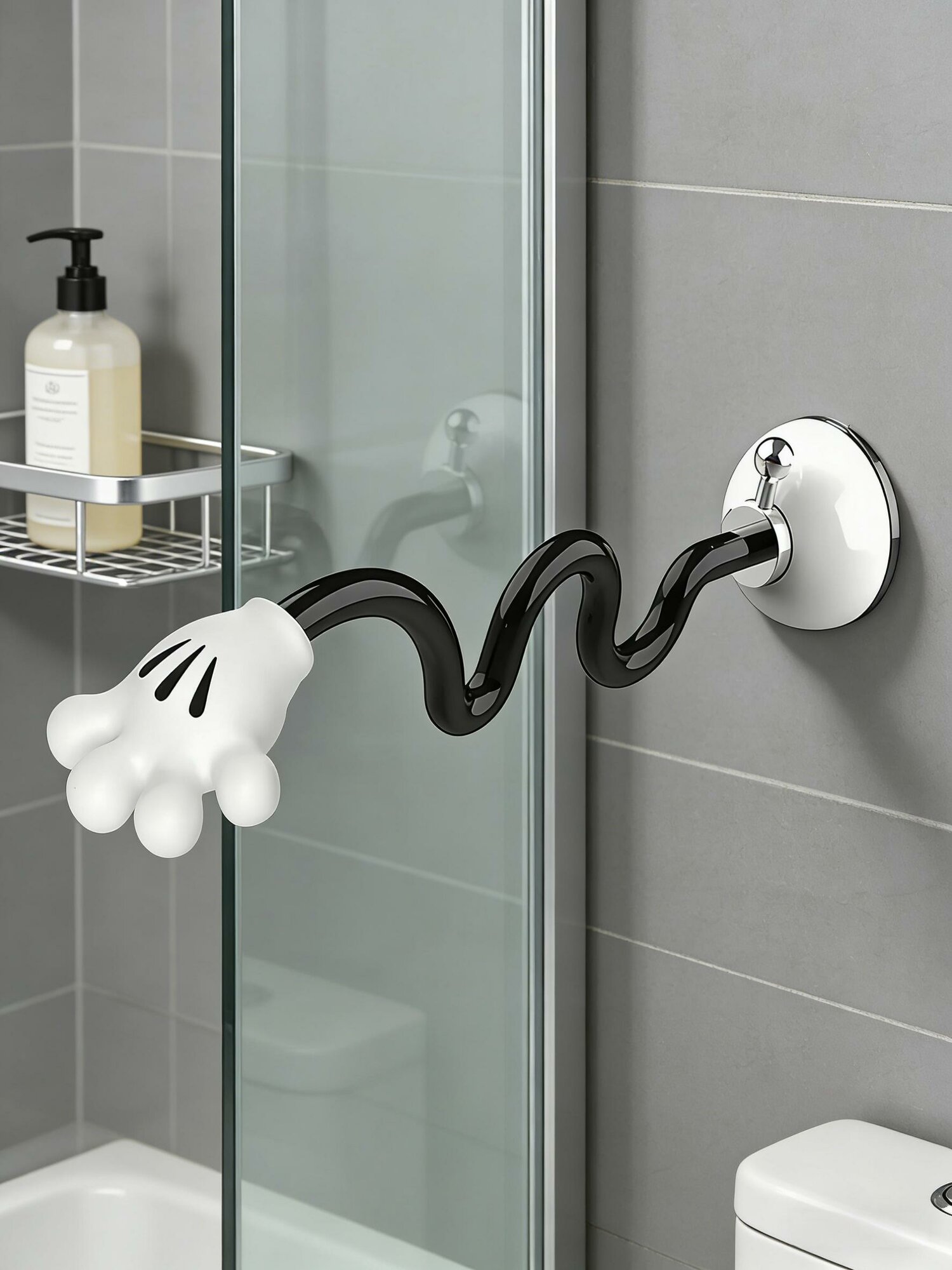 Держатель для двери стиральной машины магнитный 53 см, силикон, белый, регулируемый