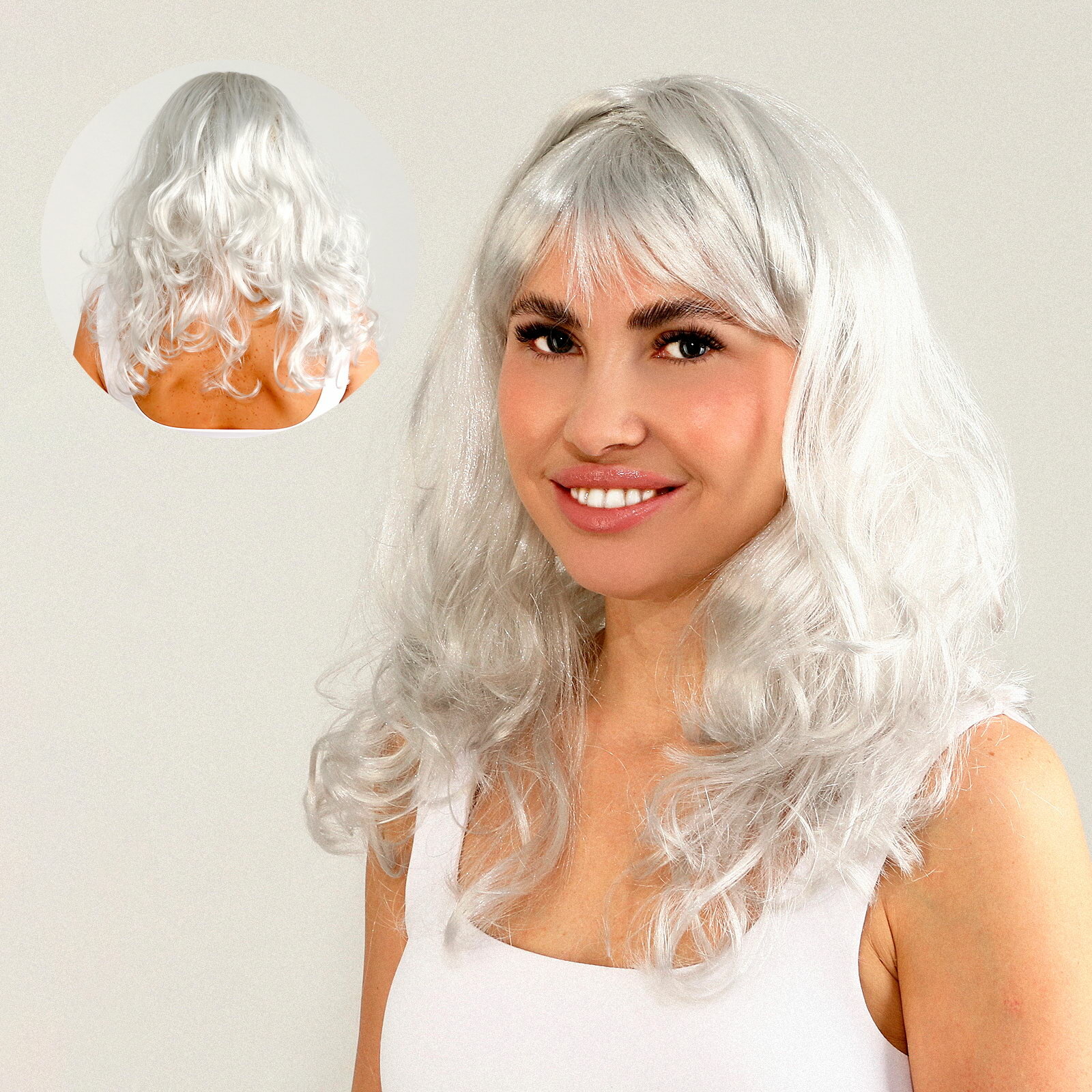 Карнавальный парик "Седой", особенность парика: под натуральный цвет