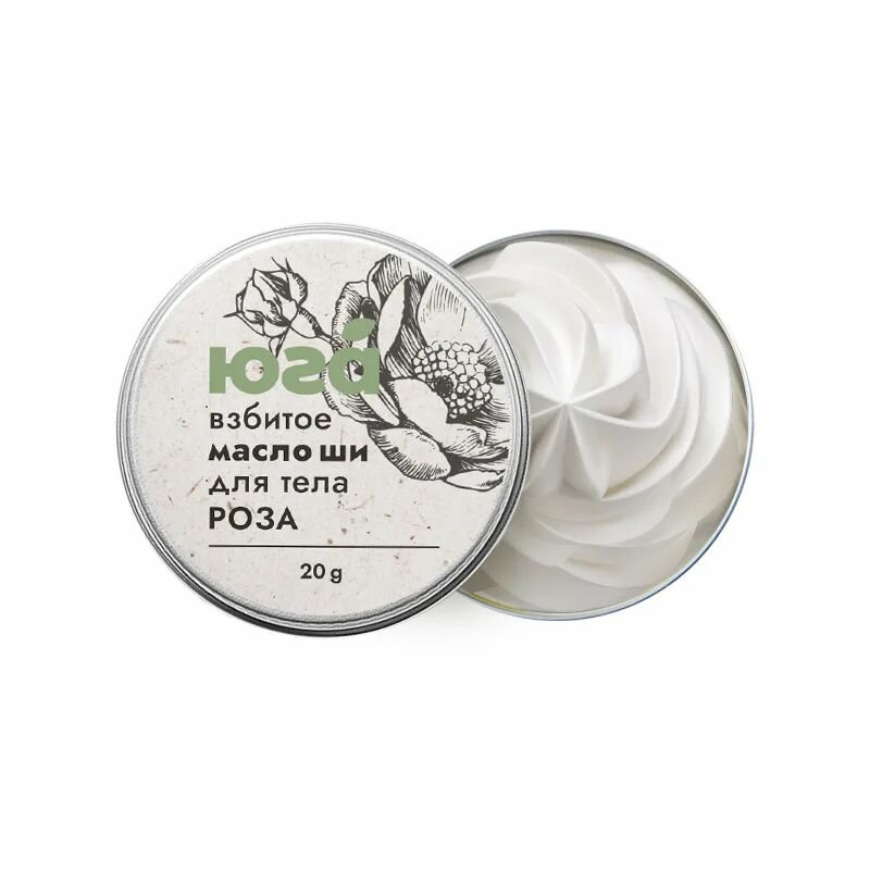 Взбитое масло ши для тела Роза, 20 г
