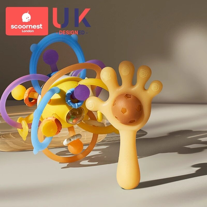 Игрушка-погремушка для рук Kechao для младенцев от 0 до 3 месяцев, для новорожденных от 1 года, для детей от 6 до 12 лет, раннее развитие, игрушка для прорезывания зубов