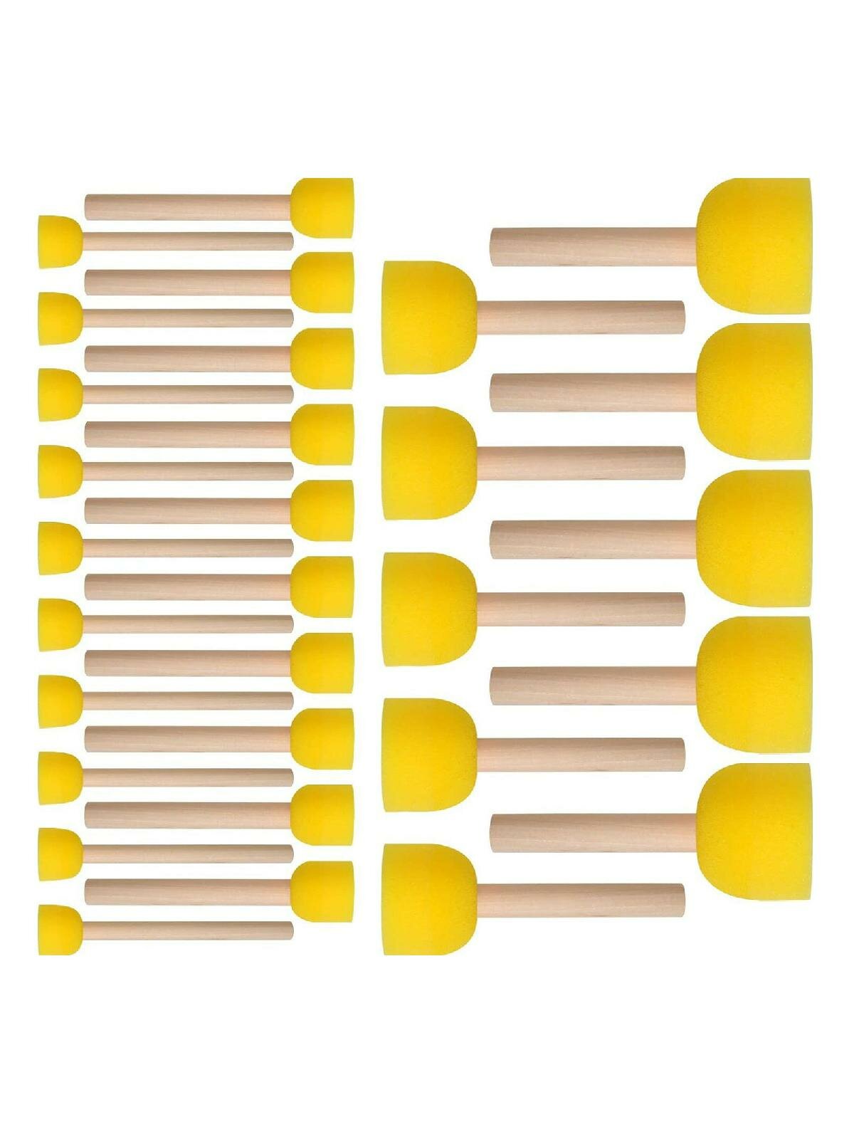 Набор Круглых Губок-Кистей из 30 Штук для Детей-Студентов