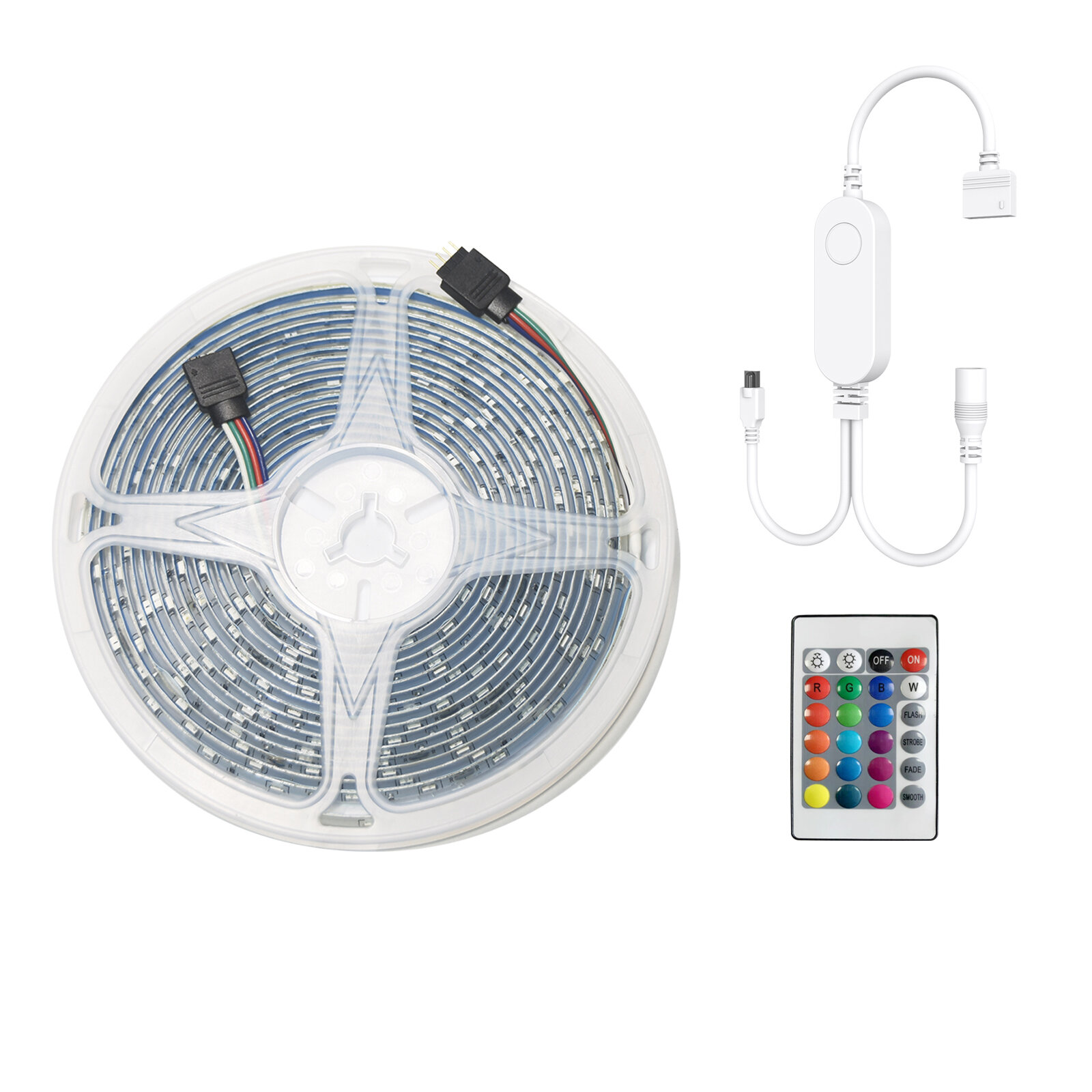 Набор светодиодных лент WIFI 5м/16.4фут RGB умная светодиодная лента с приложением Ewelink дистанционным управлением регулируемой сменой цвета совместимая с Google Home для бара дома 54 светодиодных элемента DC 12V 4.8Вт/м EU/US/UK/AU