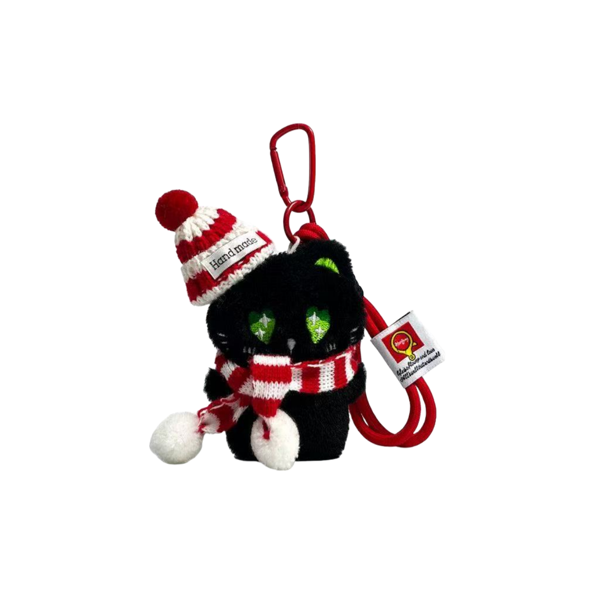 Lionf Шарф Шапки Кепки Little Черный Кот Плюшевый Брелок 10 см Рекомендуемая Высота 10cm
