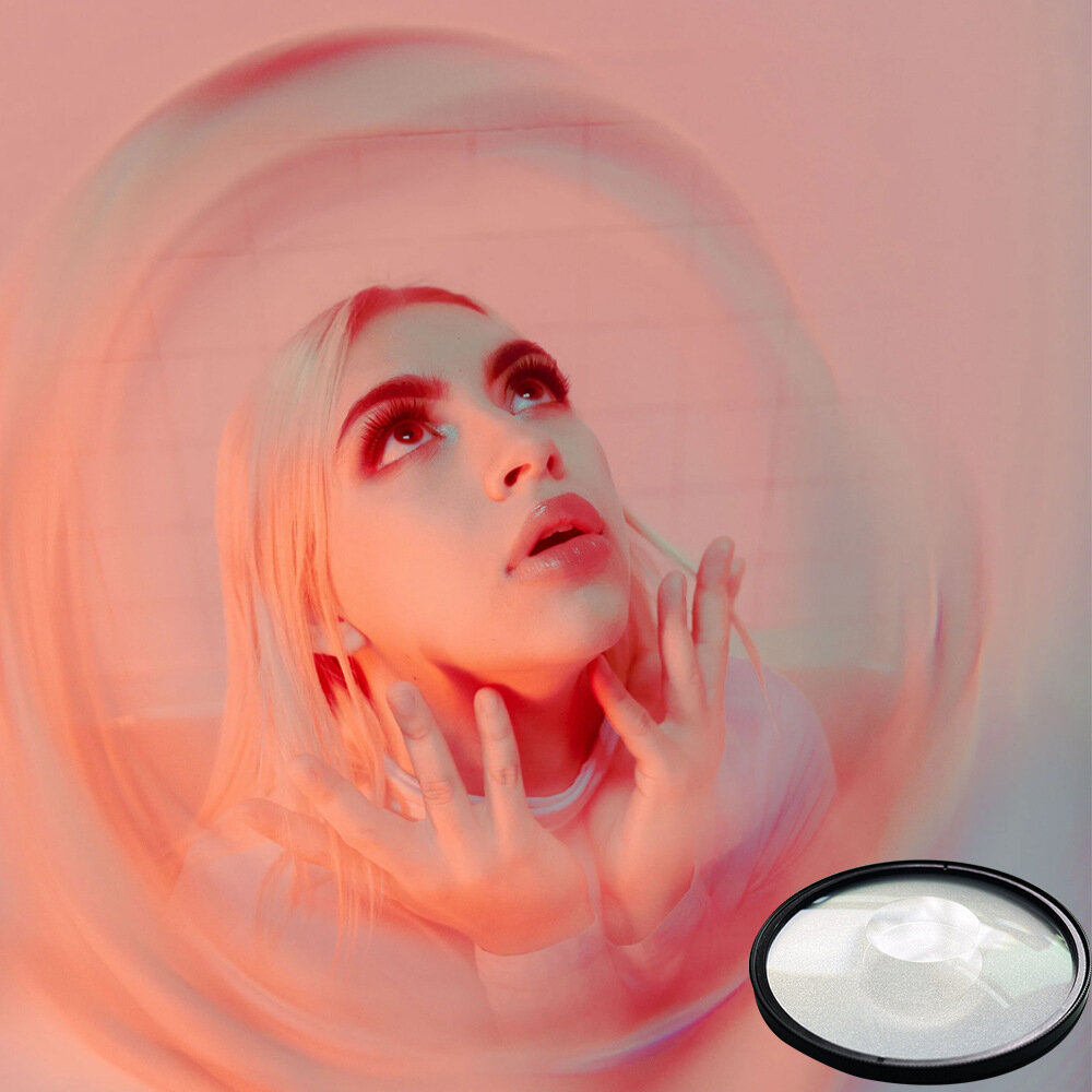 Фильтр для камеры с эффектом завихрения 77 мм, призматические аксессуары для фотографии, реквизит для размытия, анаморфный калейдоскоп, разделение изображения