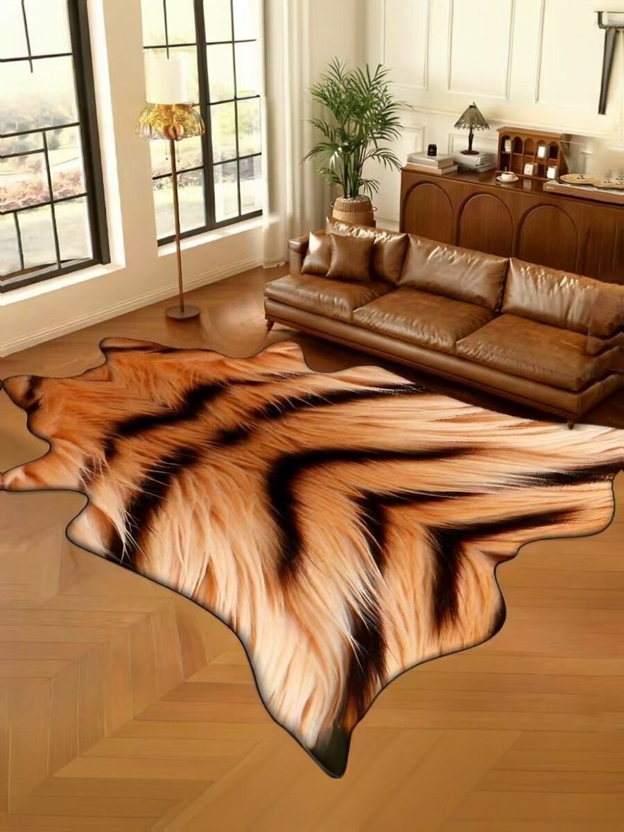 Ковер из искусственной тигровой кожи 140*200 см, нескользящий