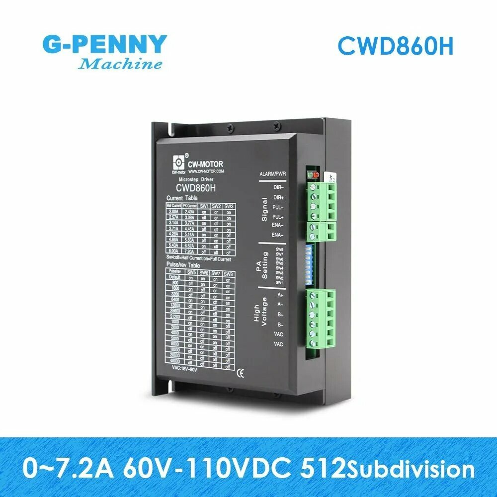 CWD860H, драйвер шагового двигателя для Nema34, 7.2A, 60v-110v DC / 40v-80v AC
