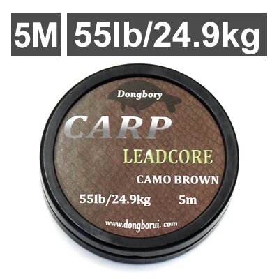 5 м леска для ловли карпа Leadcore 12, плетеный крючок, свинцовый сердечник, лидер, камуфляжная коричневая леска для ловли карпа, быстро тонущая леска, снасти