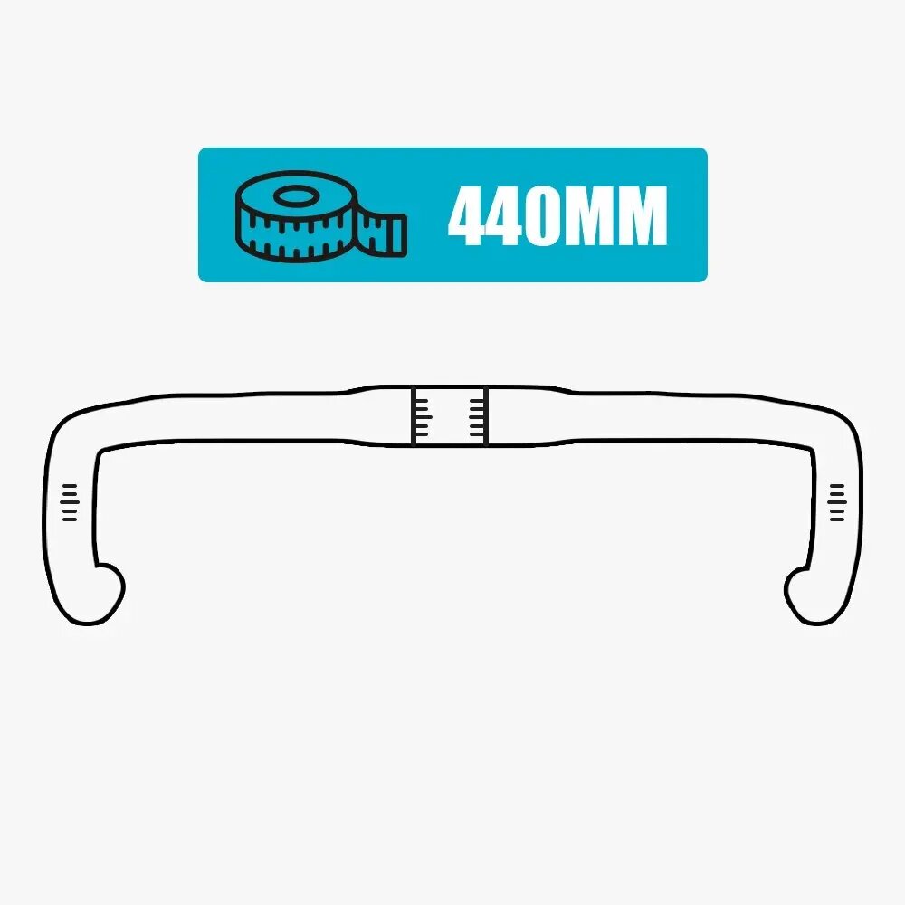 RYET AEROMAX10 Карбоновый руль шоссейный 440mm, Цвет: 440mm