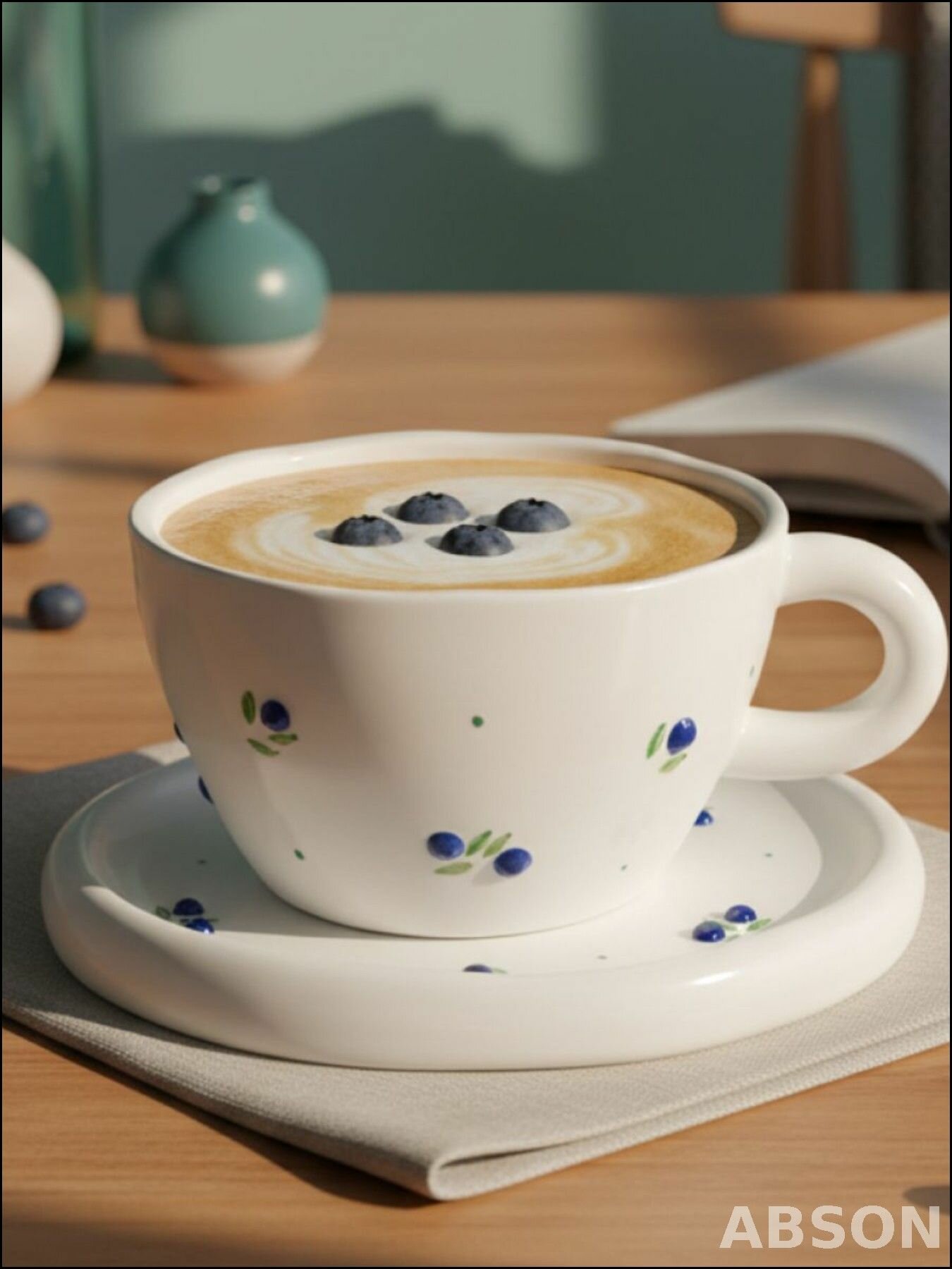 ABSON Сервиз чайный "чернички" 290 мл на 1 перс.