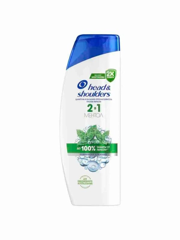 Шампунь и бальзам-ополаскиватель против перхоти HEAD & SHOULDERS "2 в 1 Ментол", 600 мл