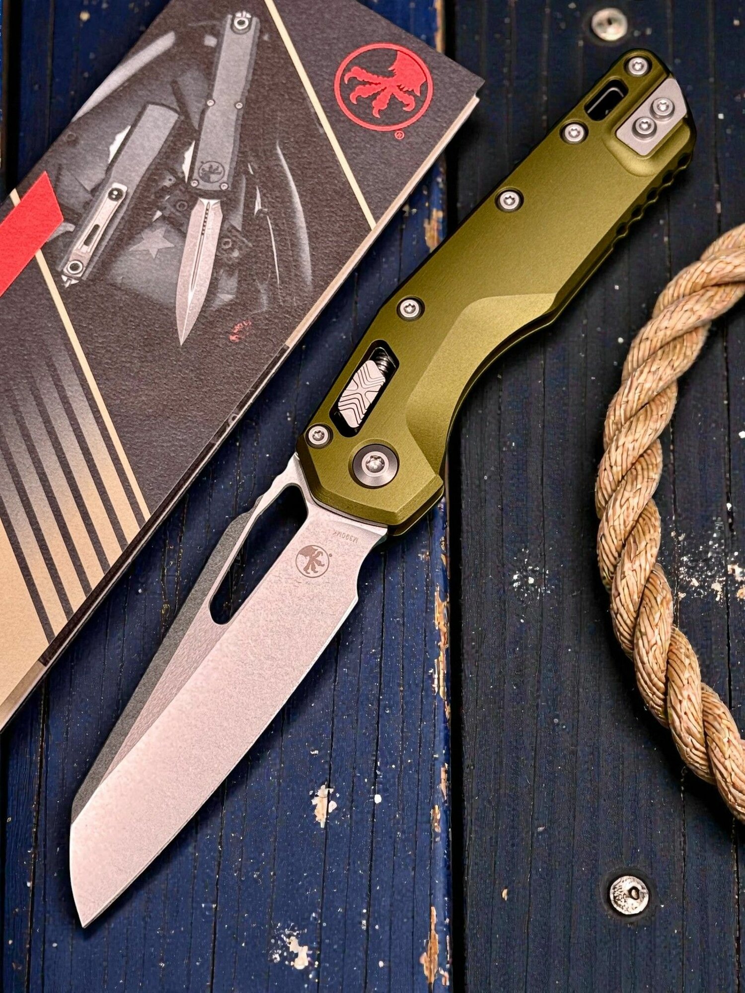 Нож складной MicroTech MCT21010OD MSI Ram-Lok, StoneWash Blade, OD Green Handle