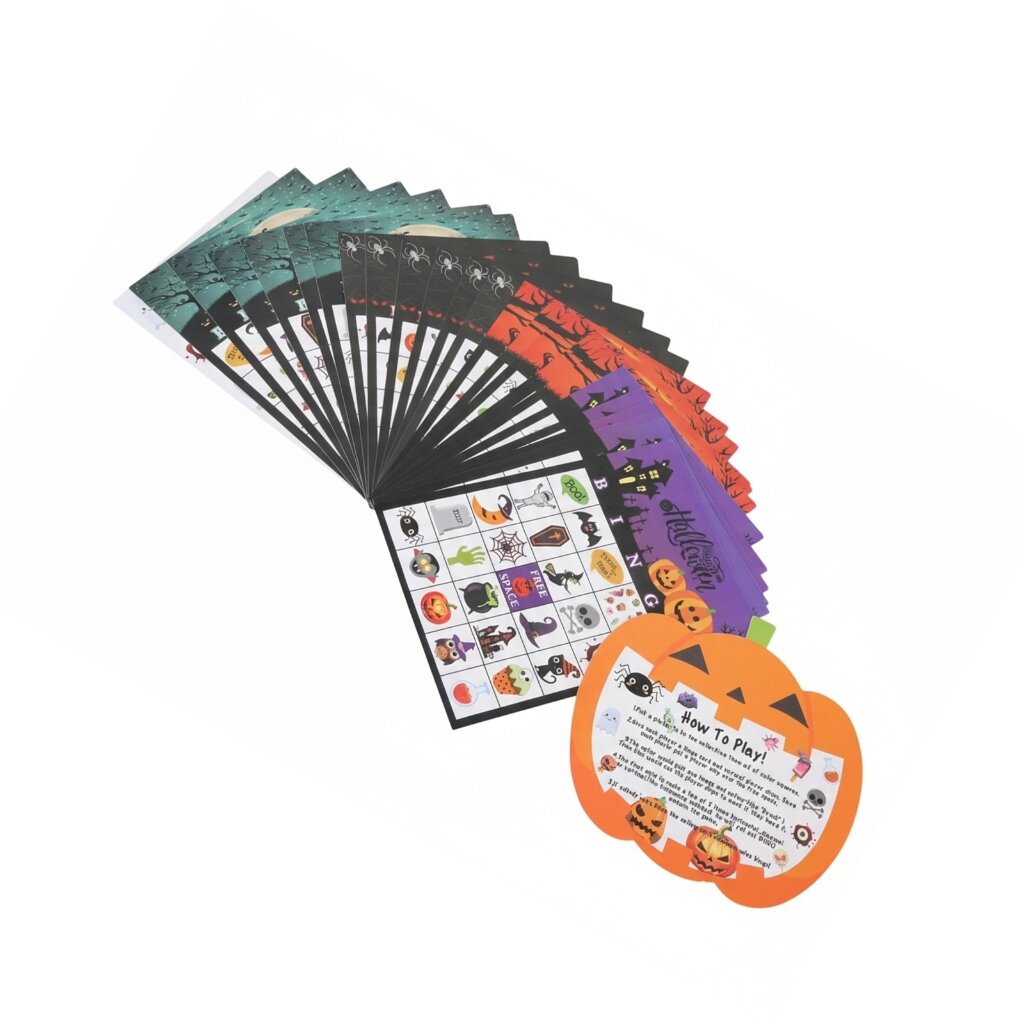1 набор из 24 штук, набор карточек для бинго на Хэллоуин для 24 игроков