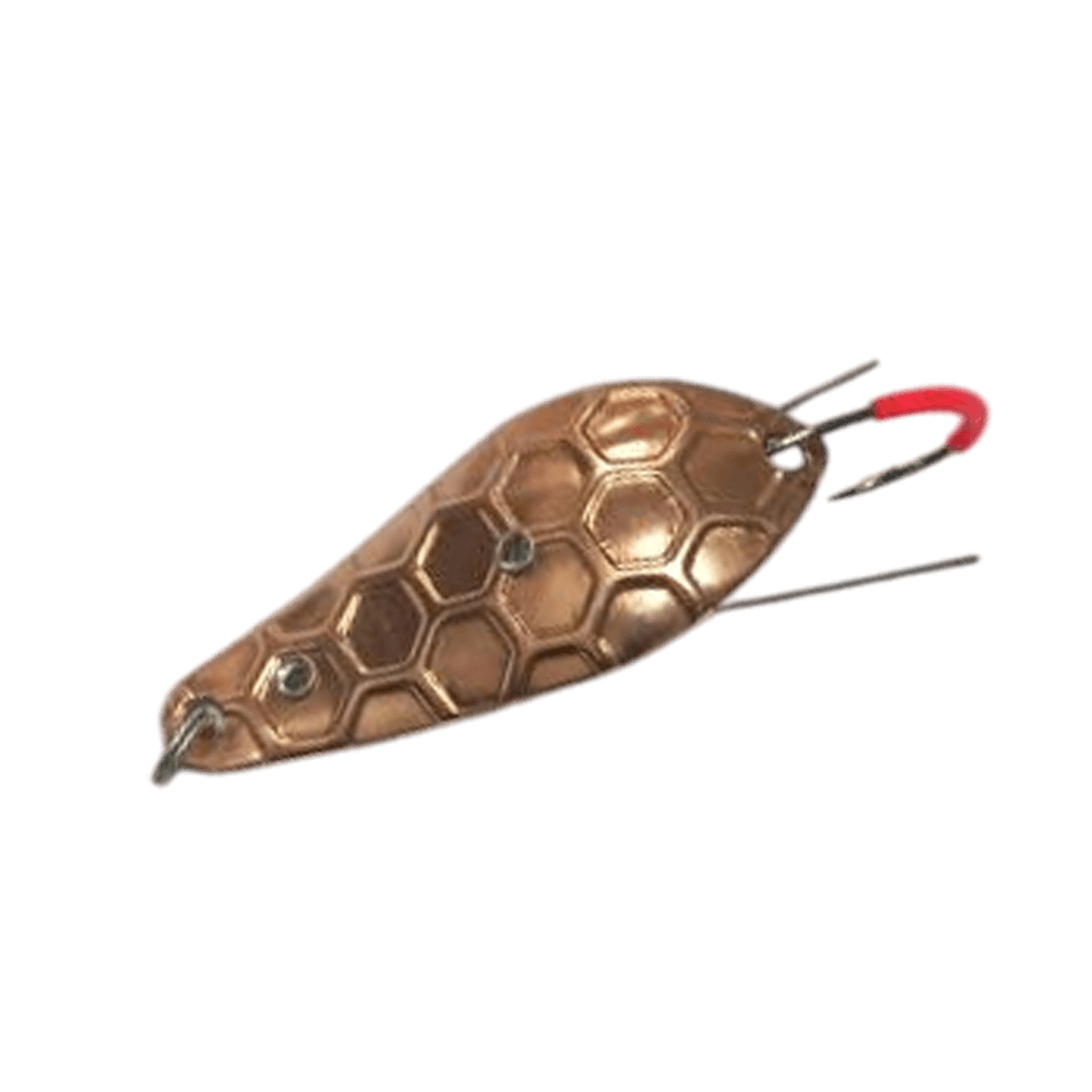 Блесна колеблющаяся незацепляйка Атом 2 СССР соты медь - размер 6.6 см (тол. 1 мм)