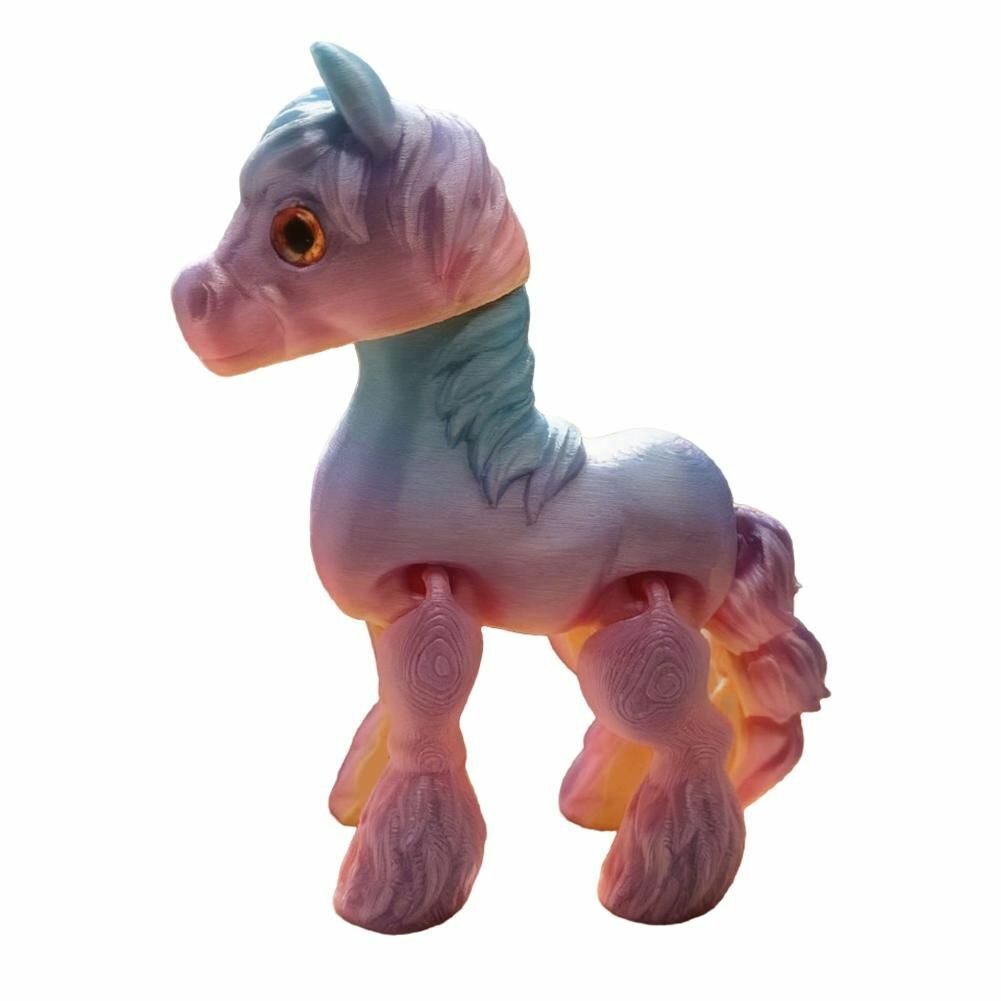 3D-печать Лошадка огненная символ года подвижная игрушка антистресс 8 см.