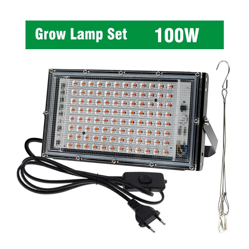 Фитолампа GRAXIDEA LED полный спектр 50Вт 100W EU Plug