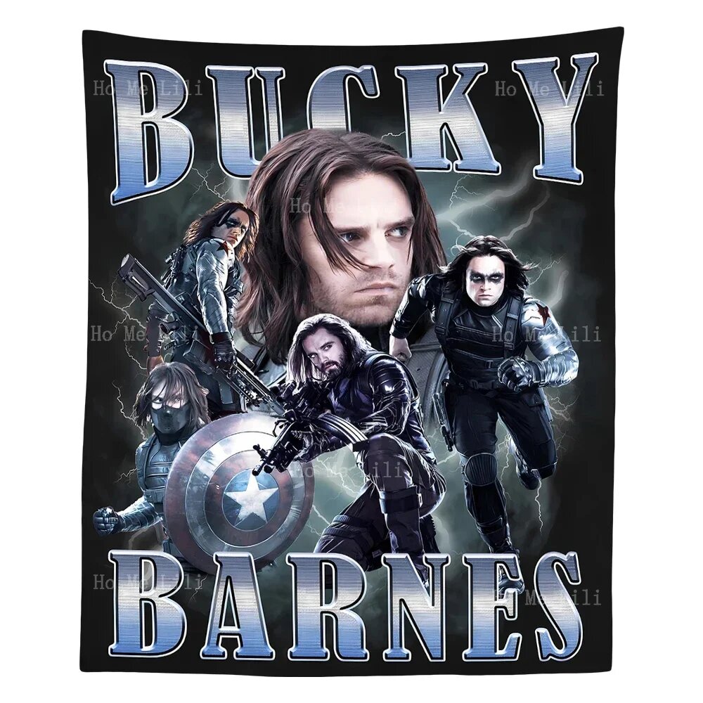 Винтажный гобелен Bucky Barnes Зимний Солдат 150X130 cm