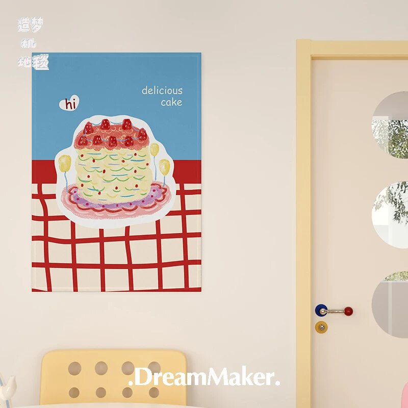 Ткань в клетку для декора дома, для спальни девочки, декоративная ткань для изголовья кровати, настенная картина для