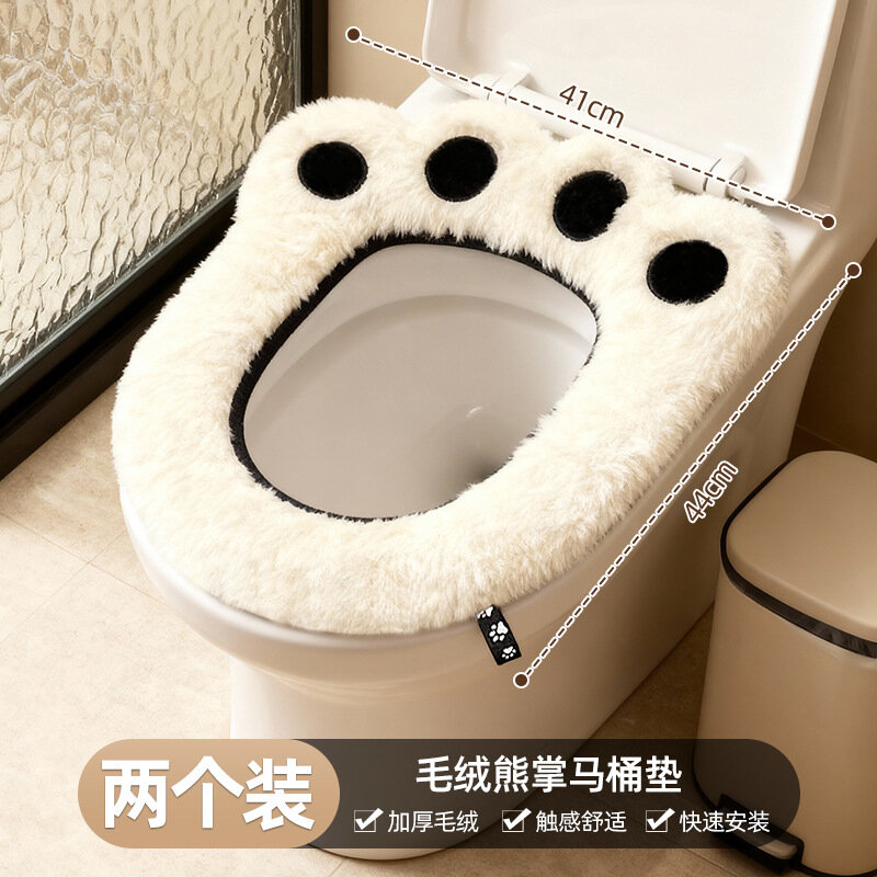 Милый медвежий лапка, мультяшная медвежья лапка, подушка для унитаза, универсальная подушка для унитаза на все сезоны, домашняя клейкая подушка для унитаза
