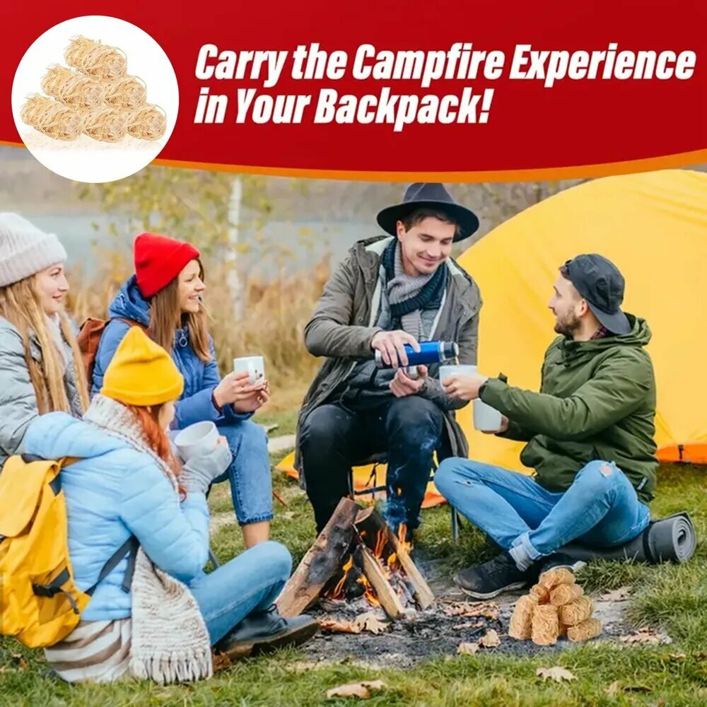 Водостойкие восковые растопки для розжига, 6 шт, для кемпинга и барбекю