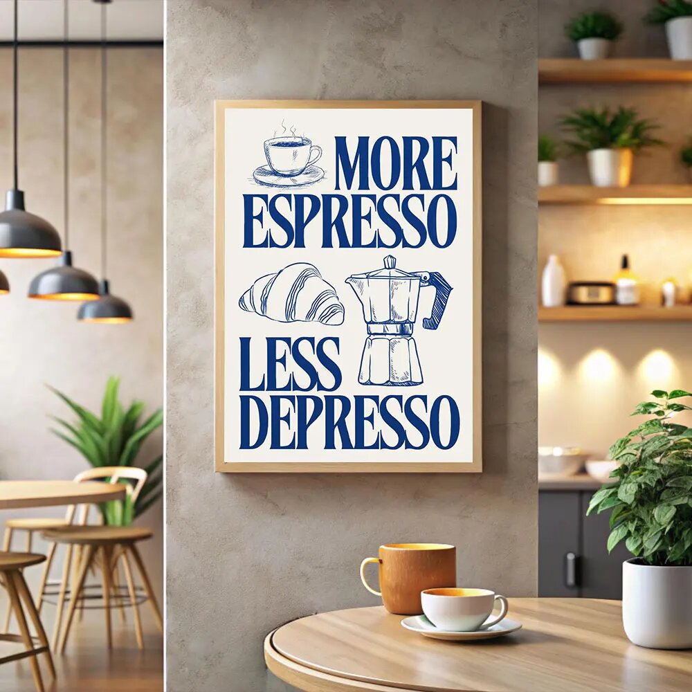 Постер "More Espresso Less Depresso" A4 21x30см, CD1002