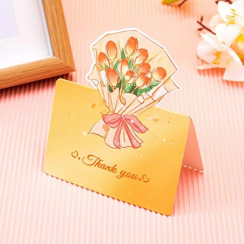 Цветочный 3D букет открытка 1pcs, thnk you 16