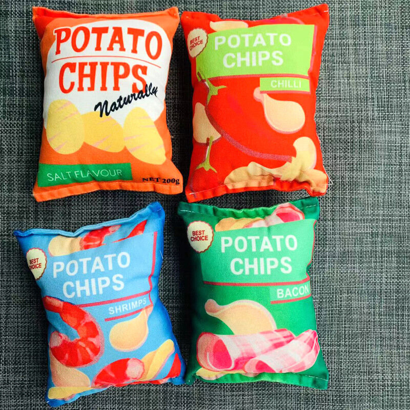 Звонящие бумажные звуковые игрушки для домашних животных картофельные чипсы моделирование устойчивые к укусам Мягкие