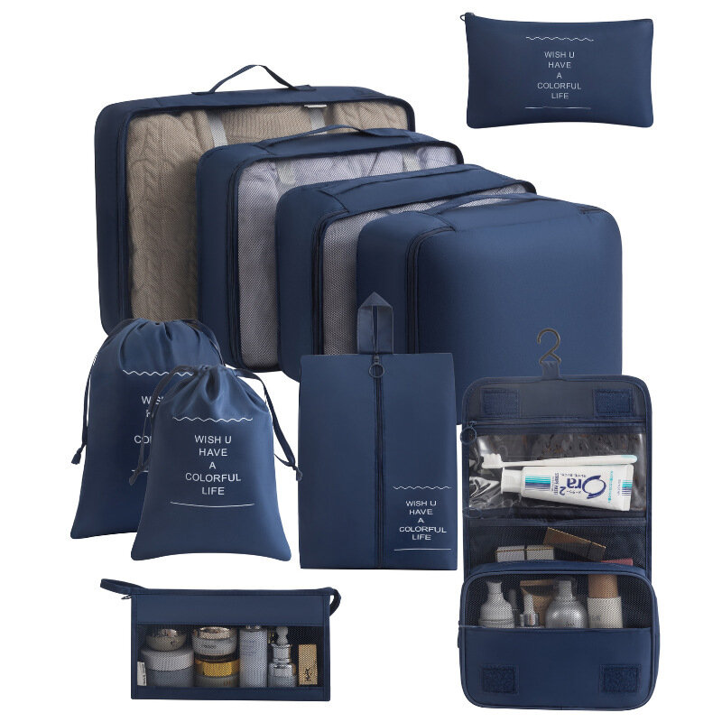 2026 Новейший набор для путешествий из десяти предметов, сумки для упаковки одежды для деловых поездок, большая вместимость, водонепроницаемые сумки для одежды, портативные