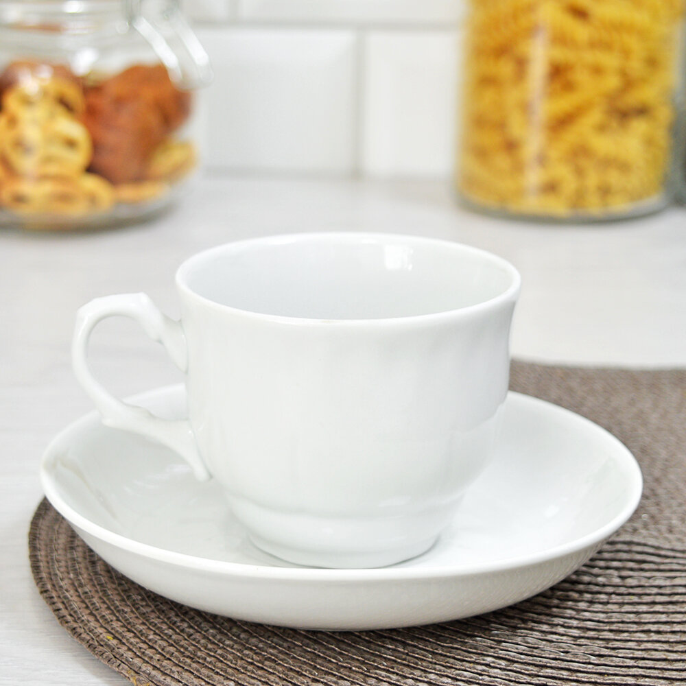 Чайная пара 250мл форма Тюльпан Без деколи