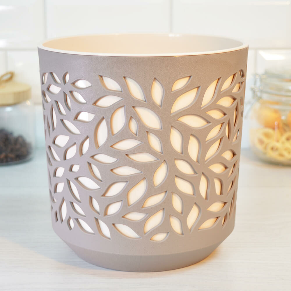 Кашпо Leaves 4л, мокачино/пудра