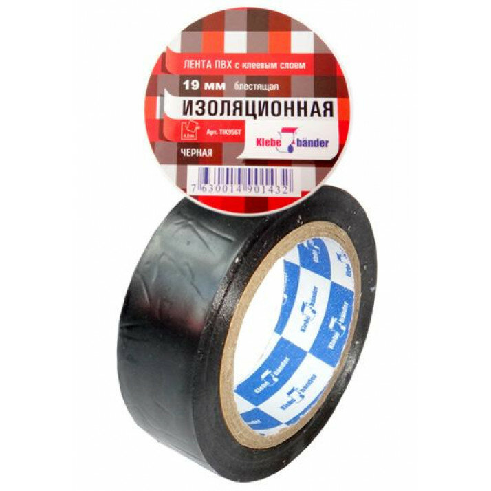 Изолента ПВХ 19ММХ20М черная TIK906T (8/200) KLEBEBANDER