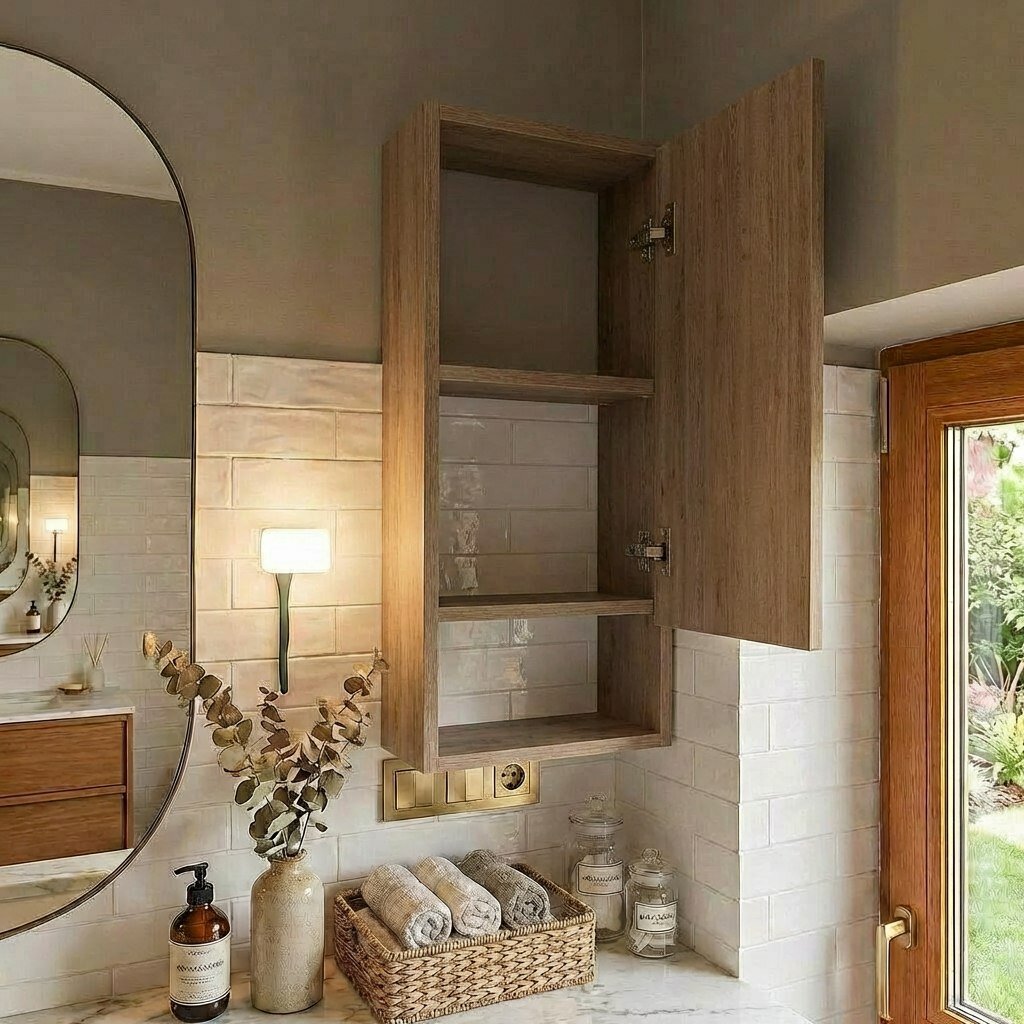 Шкаф навесной Egger H3133 ST12 Дуб Давос трюфель, 3 секции, 72x15x30 см, распашные двери, без задней стенки.