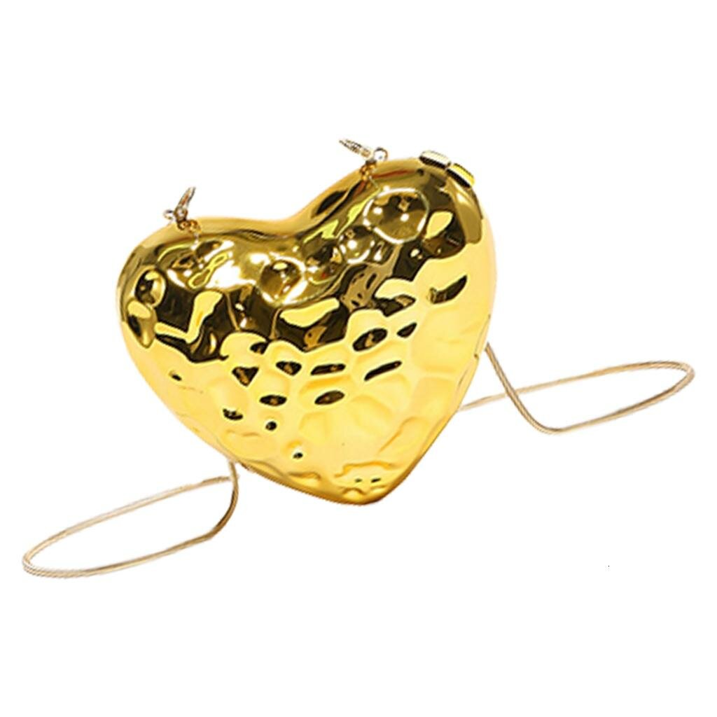 Сумка через плечо с цепочкой, форма сердца, Золото