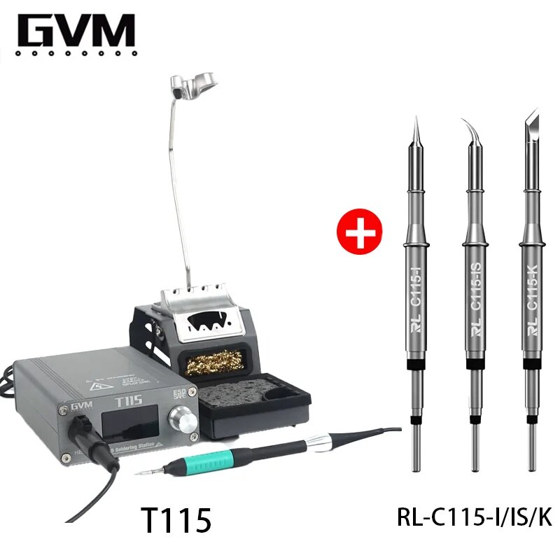 Паяльная станция GVM T115, 220V EU, SetD