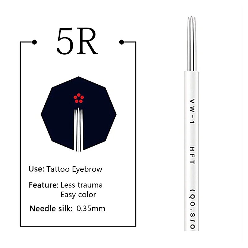 Иглы для микроблейдинга R3 R5 R7 R9 R21 50 шт. 5R