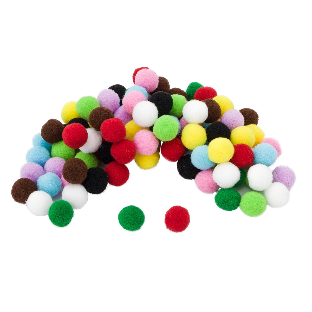 Помпоны для творчества 'Ассорти', 15 мм, 10 цветов, 100 штук, Astra&Craft