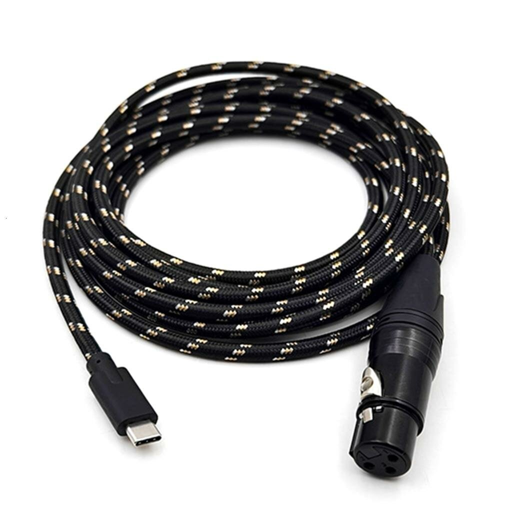 Type C to 3Pin Microphone Connector Wire Line 3Pin Female to Type C Male