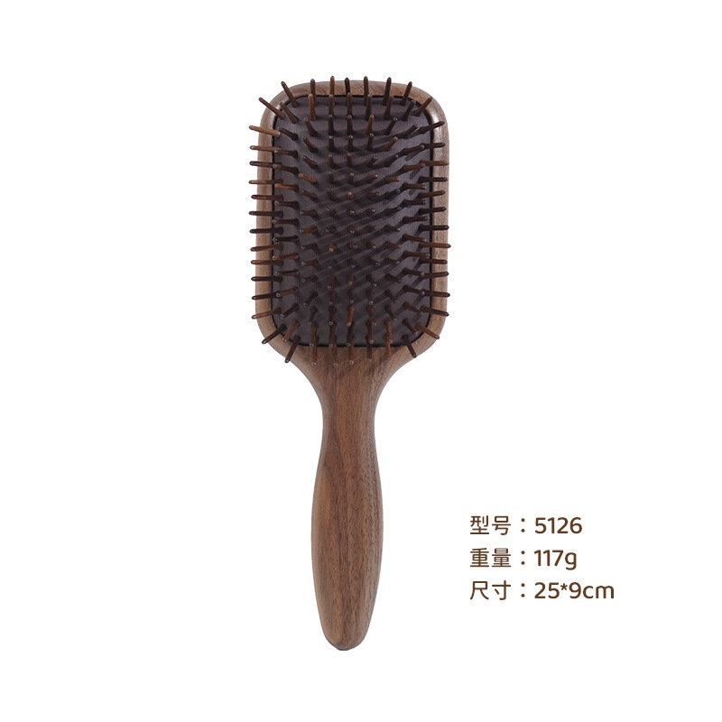 Черный ореховый массажный гребень, гребень с воздушной подушкой, гребень для укладки волос, гребень для студентов, терапия головы, пушистый гребень для женщин, домашнее использование