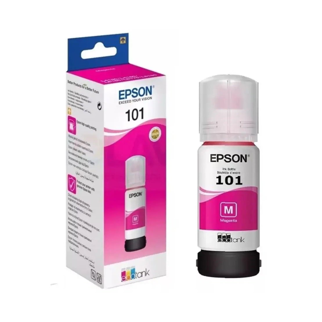 Чернила Epson L101 для струйных принтеров и МФУ Epson, 70 мл, 2000 страниц, пурпурный