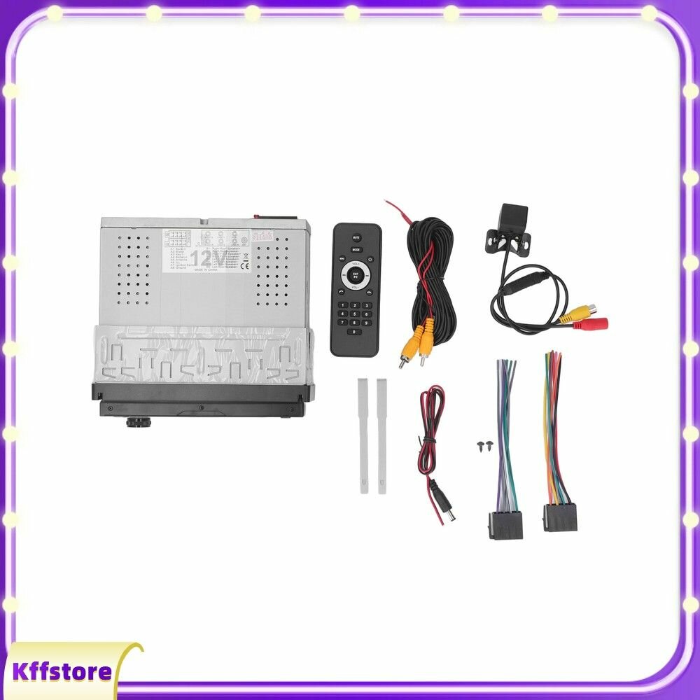 Автомагнитола 1 Din 7", CarPlay/Android Auto, BT, громкая связь, 12 LED камера